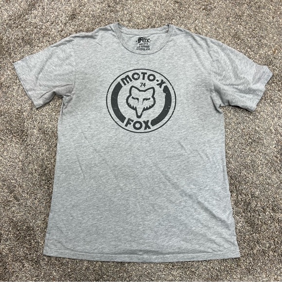 Fox | Shirts | Vintage Fox Racing Shirt Mens Large Gray Black Short ...